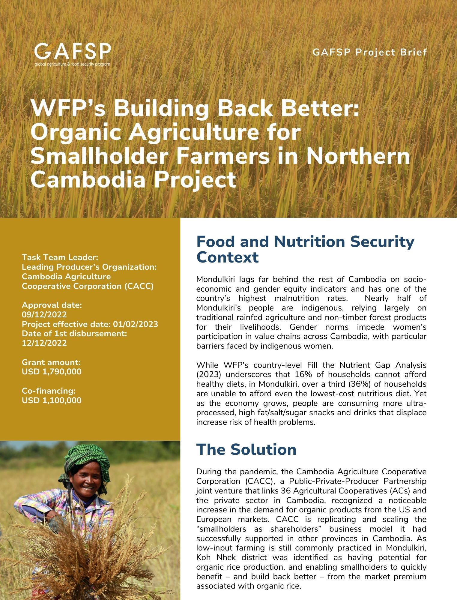 WFP’s Building Back Better: Organic Agriculture for Smallholder Farmers ...